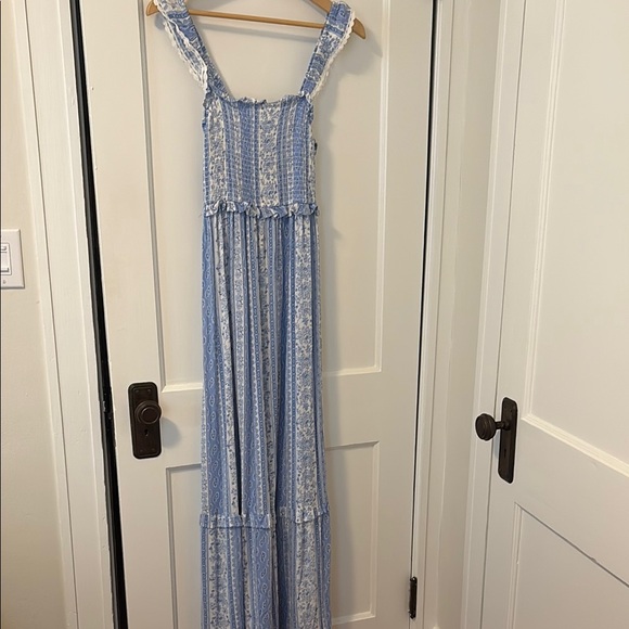 Hippie Rose | Dresses | Hippie Rose Blue And White Floral Maxi Dress ...